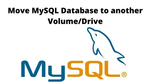 Move Mysql To Another Drivevolume Youtube
