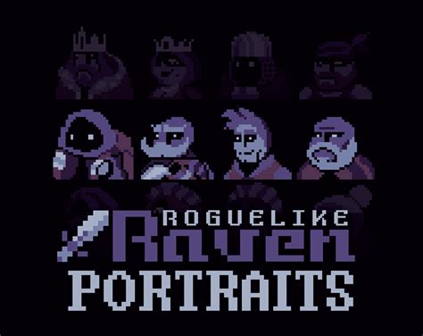 Roguelike Raven 2D Retro PixelArt Tileset And Sprites Portraits By