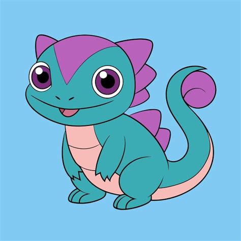 Premium Vector Cute Basilisk Vector Illustration Cartoon Clipart And