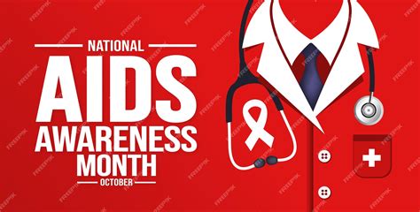 Premium Vector October Is Aids Awareness Month Background Template