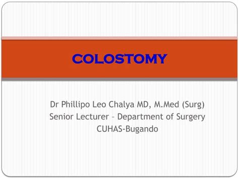 Surgery Colostomy General Surgery Ppt Pptx