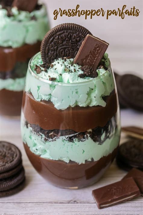 Grasshopper Parfaits Layers Of Chocolate Pudding Mint Whipped Cream