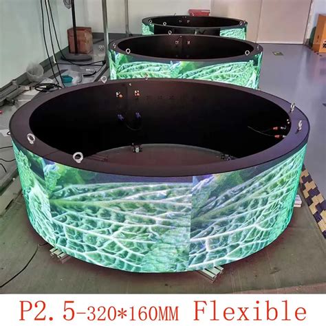 Indoor Full Color P2 5 Flexible Display LED Panel 320X160mm Soft Screen Module For Shopping