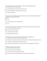 Macro Quiz Answers Docx If The Monetary Authorities Want To Lower The Size Of The Money