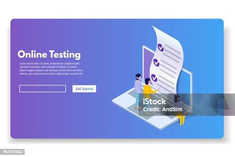 온라인 테스트 E학습 교육 아이소메트릭 개념 벡터 일러스트입니다 시험에 대한 스톡 벡터 아트 및 기타 이미지 시험 3차원 형태 공부 Istock