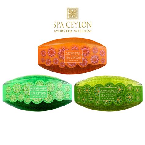 Spa Ceylon Ayurveda Soaps Exfoliating Bar Margosa Limealoe Vera Mint