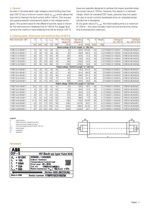 Abb Medium Voltage Indoor Fuses Abb Cef S High Voltage Current Limi…