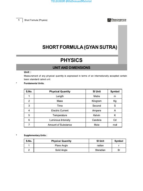 Physics Formula Booklet Modified Pdf