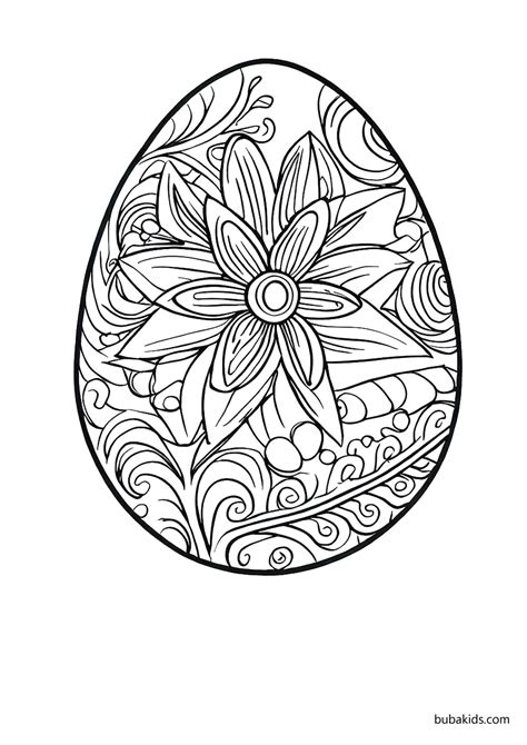 Amazing Easter Egg Flower Design Coloring Page