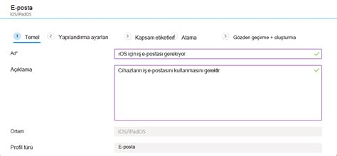 Iosipados Cihazları Için E Posta Cihaz Profili Oluşturma Microsoft Learn