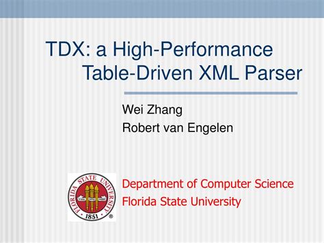 Ppt Tdx A High Performance Table Driven Xml Parser Powerpoint Presentation Id6696447