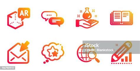 오픈 메일 교육 및 화학 실험실 아이콘 세트 웹 검색 점 메시지 및 랭킹 별 표지판 벡터 에 대한 스톡 벡터 아트 및 기타 이미지 Istock