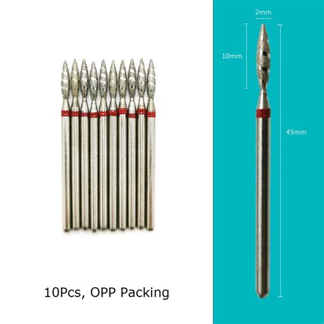 Hytoos 10pcs Tornado Flame Nail Drill Bits Diamond Grandado