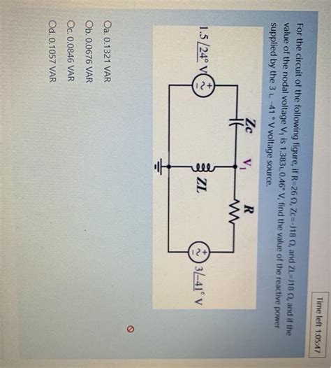 solved time left 1 05 47 for the circuit of the following