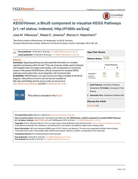 A Biojs Component To Visualize Kegg Pathways Keggviewer V Docslib