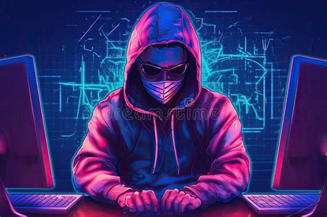 Anonymous Cute Hacker Concept Of Hacking Cybersecur Illustration Ai