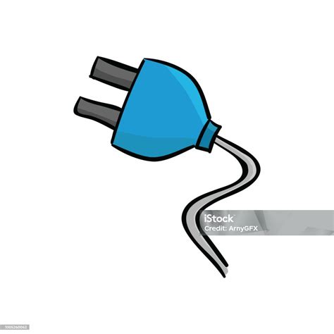 파란 전기 플러그는 흰색 바탕에 콘센트에 연결 벡터 일러스트입니다 0명에 대한 스톡 벡터 아트 및 기타 이미지 0명 개념 개념과 주제 Istock