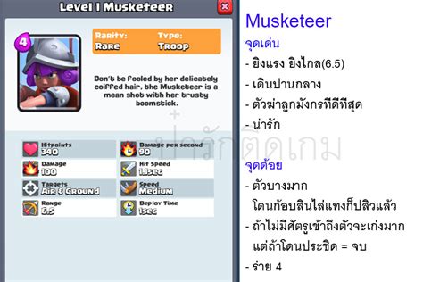 ปารกตดเกม Clash Royale รวว Musketeer