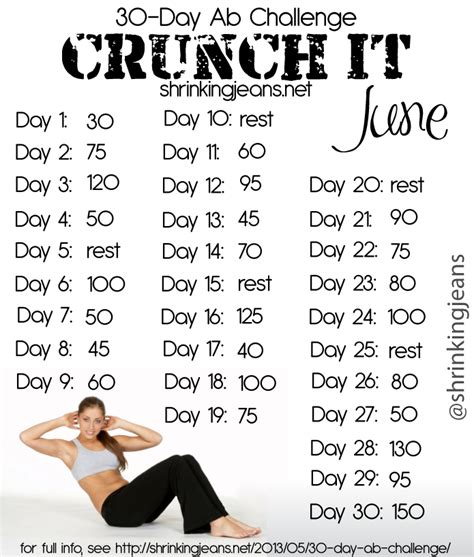 30 Day Squat Crunch Plank Challenge