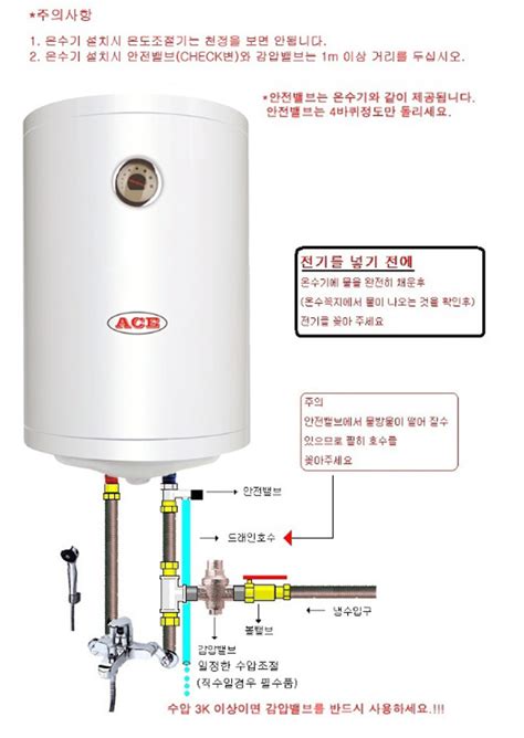 Ace 저장식 전기온수기 Cl 50r 50l 하향식