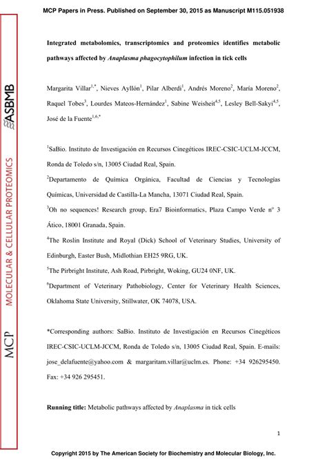 Pdf Integrated Metabolomics Transcriptomics And Proteomics
