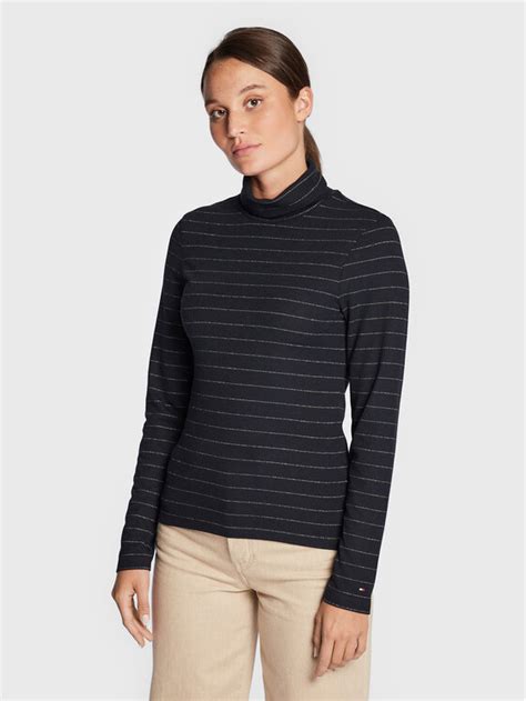 Tommy Hilfiger Rollkragenpullover Metallic Ww0ww36578 Dunkelblau Slim