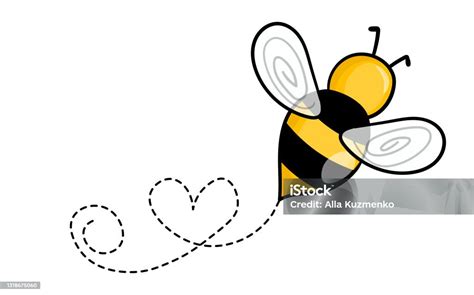 만화 꿀벌 마스코트 세트 점선 으로 날아다니는 작은 꿀벌 말살 컬렉션 벡터 문자입니다 근친상간 아이콘 초대 카드에 대한 템플릿