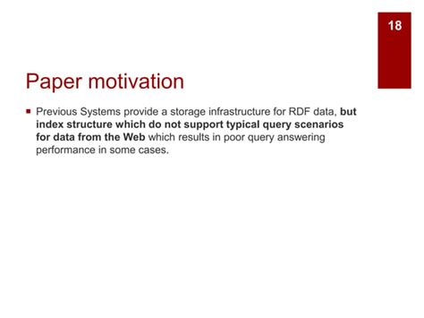 optimized index structures for querying rdf from the web ppt