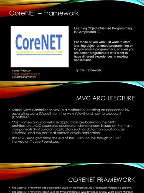 Corenet Framework Pdf Modelviewcontroller Software Framework