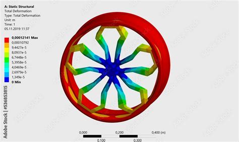 3d Illustration Structural Analysis Of Car Wheel Using Fea Stock Illustration Adobe Stock