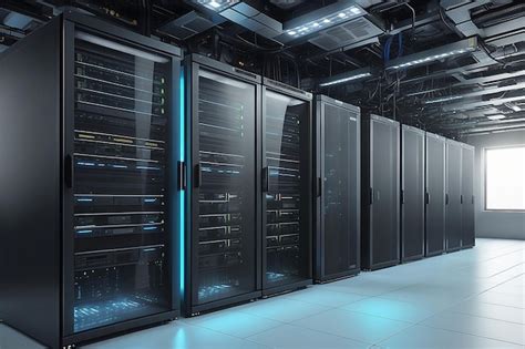 Big Data Center Server Room Rack Engineering Process Teamwork Computer Technology Cloud Storage