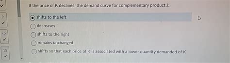 Solved If The Price Of K ﻿declines The Demand Curve For