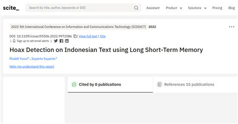 Citation Report Hoax Detection On Indonesian Text Using Long Short