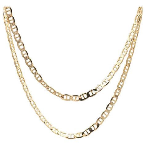 Yellow Gold Mariner Chain Necklace 20 14 14k Italy For Sale At 1stdibs