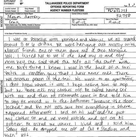 Assault Police Report Example