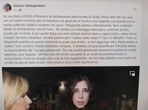 Caso Cecchettin Consigliere Regionale Veneto Attacca Sorella Giulia