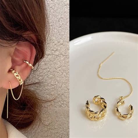 Mingjin Shop2 EH266B 2022 Yeni Moda Zirkon C Şekli Uzun Fiyatı