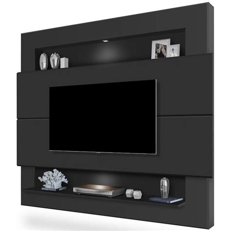 Painel TV 57 Pol 163 Cm MDF 01506003 Preto LPA MadeiraMadeira