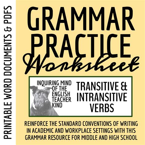 Grammar Practice Worksheet On Transitive And Intransitive Verbs Classful