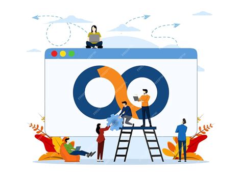 premium vector devops programmer concept vector illustration with