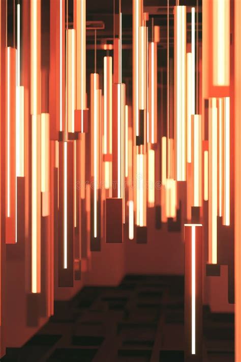 Modern Architectural Light Installation An Abstract Urban Illumination Design Stock