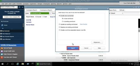 export quickbooks reports to excel step by step