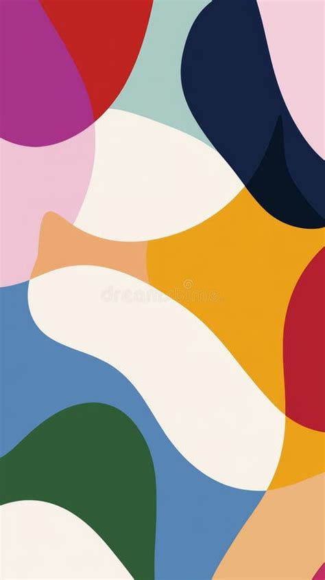 Colorful Abstract Background Featuring Overlapping Organic Shapes In Various Colors Creating A