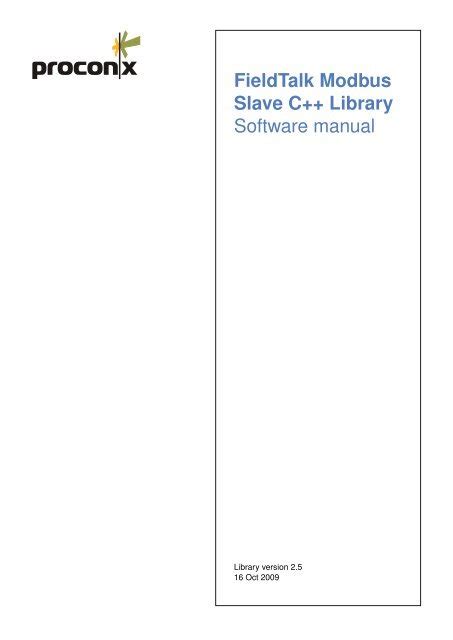 Fieldtalk Modbus Slave C Library Software Manual Modbus Unix