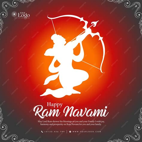 Premium Vector Happy Ram Navami Greetings Poster Design Indian