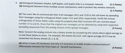 SOLVED A Distinguish Between Simplex Half Duplex And Duplex Links In A Computer Network