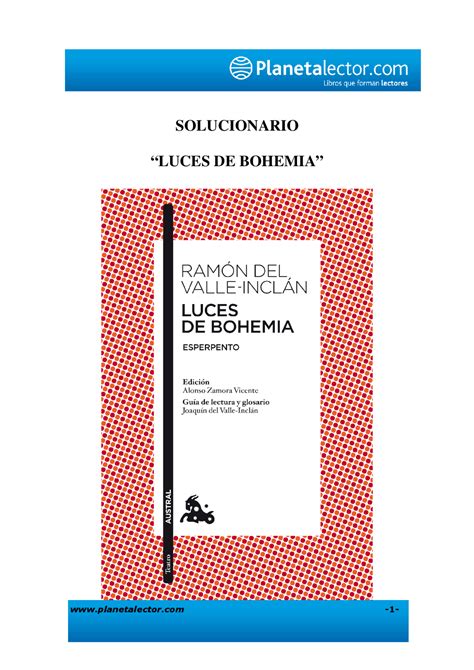 Solucionario Luces De Bohemia Docsity
