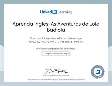Acabei De Concluir O Curso Aprenda Inglês As Aventuras De Lola