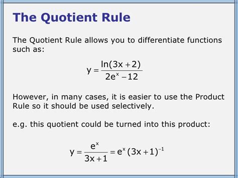 Core 3 The Quotient Rule
