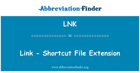 Definition LNK Link Verknüpfung Datei Erweiterung Link Shortcut